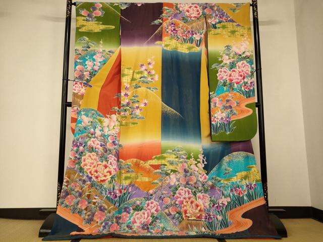 ■■■　サイズ　■■■ 身丈 178cm（肩から） 裄丈 64cm 袖丈 106.5cm　縫込み 4.5cm 袖幅 32.5cm 前幅 24.5cm 後幅 31cm 着物縫いこみ 内揚げ 0cm 裄 お袖側 約1.5cm　身頃側 約1cm ...