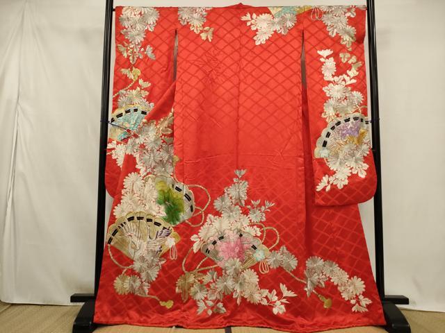 ■■■　サイズ　■■■ 身丈 166cm（肩から） 裄丈 65.5cm 袖丈 105cm　縫込み 3cm 袖幅 33.5cm 前幅 26cm 後幅 32cm 着物縫いこみ 内揚げ 0cm 裄 お袖側 約2cm　身頃側 約1.5cm ■■■　...