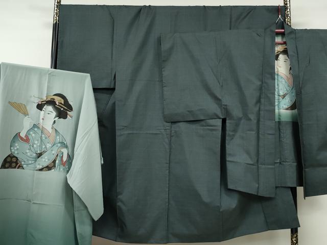 ■■■　サイズ　■■■ 【着物】 身丈 141cm（肩から） 裄丈 70.5cm 袖丈 53cm　縫込み 4cm 袖幅 35.5cm 前幅 27cm 後幅 30.5cm 着物縫いこみ 内揚げ 7cm 裄 お袖側 約1.5cm　身頃側 約1....