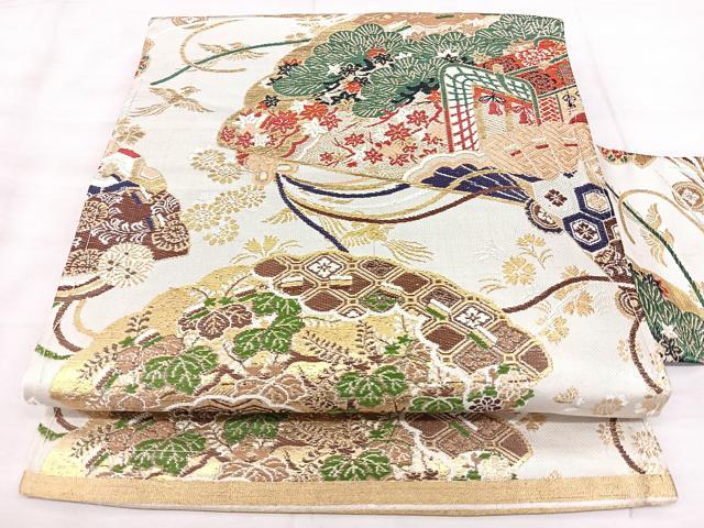 ■■■　サイズ　■■■ 長さ 329.5cm 幅 29cm程 ■■■　商品詳細　■■■ 【正絹】 詳細に関しましては、画像をご確認ください。 大変上質な逸品になります。 お安く出品致しますので、是非この機会にいかがでしょうか？ ※アンティー...