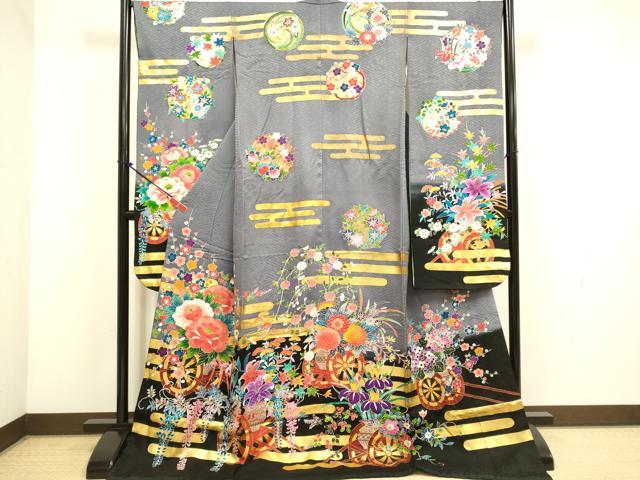 ■■■　サイズ　■■■ 身丈 178cm（肩から） 裄丈 66cm 袖丈 106cm　縫込み 3cm 袖幅 34cm 前幅 25cm 後幅 30.5cm 着物縫いこみ 内揚げ 0cm 裄 お袖側 約1.5cm　身頃側 約3.5cm ■■■　...