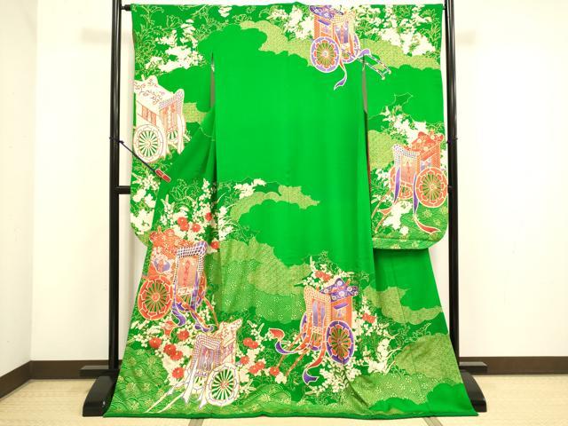 ■■■　サイズ　■■■ 身丈 174cm（肩から） 裄丈 64.5cm 袖丈 103cm　縫込み 3cm 袖幅 31.5cm 前幅 23cm 後幅 30.5cm 着物縫いこみ 内揚げ 0cm 裄 お袖側 約2.5cm　身頃側 約1cm ■■...