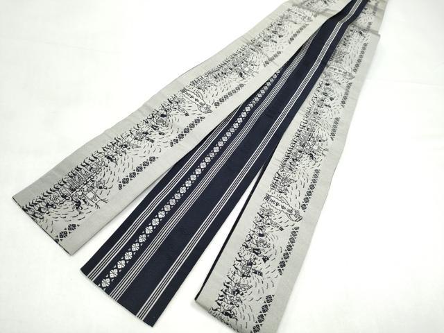 ■■■　サイズ　■■■ 長さ 362cm 幅 7.5cm程 ■■■　商品詳細　■■■ 【正絹】 状態は締めてはおりますが 特に目立ったシミ汚れなどもなく大変良い状態です。 本場筑前博多織は、福岡県福岡市博多区やその周辺で生産される絹織物です...