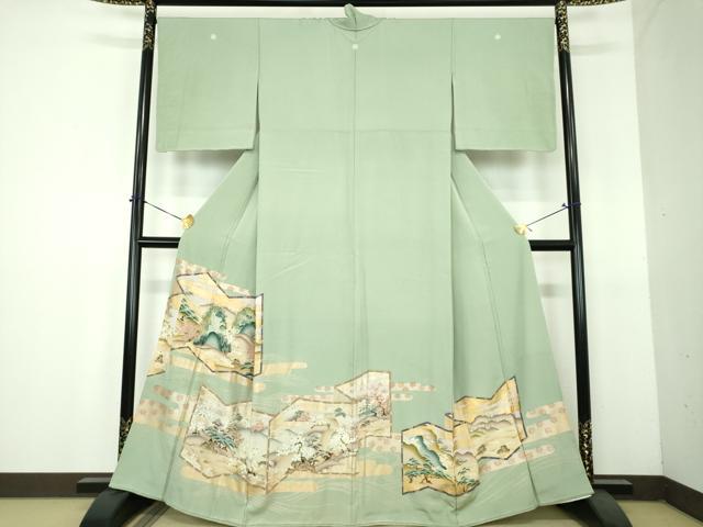 ■■■　サイズ　■■■ 身丈 163cm（肩から） 裄丈 66.5cm 袖丈 47.5cm　縫込み 5.5cm 袖幅 34cm 前幅 26.5cm 後幅 31.5cm 着物縫いこみ 内揚げ 10.5cm 裄 お袖側 約2cm　身頃側 約3....