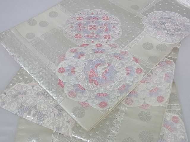 ■■■　サイズ　■■■ 長さ 424cm 幅 30cm程 ■■■　商品詳細　■■■ 【正絹・芯なし】 状態は接写画像のように 太鼓下部、裏地に薄い汚れがございますが その他特に目立ったシミ汚れなどもなく大変良い状態です。 大変上質な逸品にな...