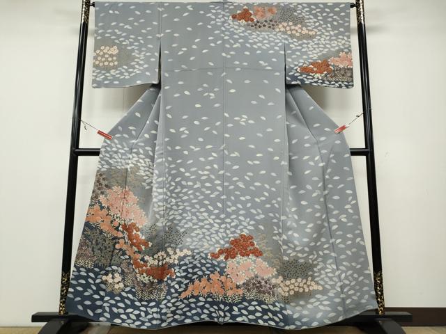 ■■■　サイズ　■■■ 身丈 159cm（肩から） 裄丈 65cm 袖丈 46cm　縫込み 6cm 袖幅 34cm 前幅 26cm 後幅 30cm 着物縫いこみ 内揚げ 1.5cm 裄 お袖側 約1.5cm　身頃側 約2cm ■■■　商品詳...