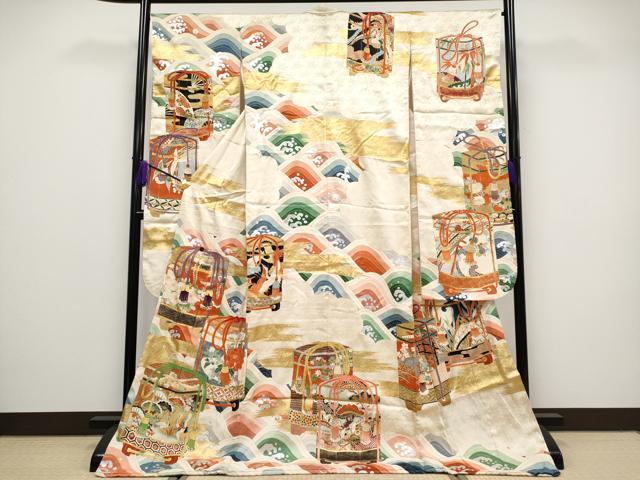 ■■■　サイズ　■■■ 身丈 178cm（肩から） 裄丈 65.5cm 袖丈 110cm 袖幅 33.5cm 前幅 25.5cm 後幅 31cm 着物縫いこみ 内揚げ 0cm 裄 お袖側 約 0cm　身頃側 約 1cm ■■■　商品詳細　■...