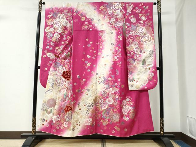 ■■■　サイズ　■■■ 身丈 153cm（肩から） 裄丈 64.5cm 袖丈 102cm　縫込み 12cm 袖幅 32cm 前幅 23cm 後幅 28cm 着物縫いこみ 内揚げ 11cm 裄 お袖側 約3cm　身頃側 約4cm ■■■　商品...