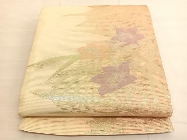 ■■■　サイズ　■■■ 長さ 436cm 幅 30.5cm程 ■■■　商品詳細　■■■ 【正絹】 状態は接写画像のように表地所々・裏地に薄い汚れがございます。 大変上質な逸品になりますのでぜひお手入れをされてお召しになられてはいかがでしょう...