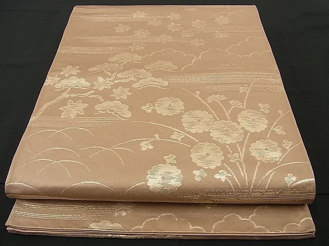 ■■■　サイズ　■■■ 長さ 408cm 幅 29.5cm程 ■■■　商品詳細　■■■ 【正絹・芯なし】状態は接写画像のように柄止まりに折れ山の薄い汚れがございますがその他特に目立ったシミ汚れなどもなく大変良い状態です。着用時には見えない部...