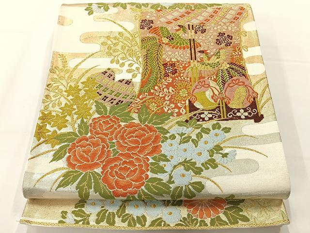 ■■■　サイズ　■■■ 長さ 408cm 幅 30cm程 ■■■　商品詳細　■■■ 【正絹・芯なし】 詳細に関しましては、画像をご確認ください。 大変上質な逸品になります。 お安く出品致しますので、是非この機会にいかがでしょうか？ ■■■　...