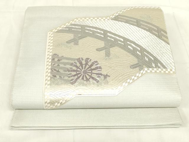 ■■■　サイズ　■■■ 長さ 430cm 幅 30cm程 ■■■　商品詳細　■■■ 【正絹】 状態は接写画像のように 太鼓下部・胴回り・裏地に薄い汚れがございますが その他特に目立ったシミ汚れなどもなく大変良い状態です。 大変上質な逸品にな...