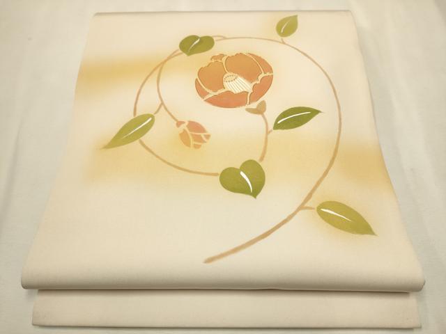 ■■■　サイズ　■■■ 長さ 378cm 幅 32cm程 ■■■　商品詳細　■■■ 【正絹】 状態は接写画像のように 前柄付近・胴回り・帯芯に薄い汚れがございますが その他特に目立ったシミ汚れなどもなく大変良い状態です。 大変上質な逸品にな...