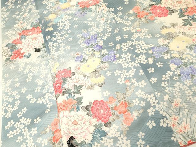 ■■■　サイズ　■■■ 身丈 156cm（肩から） 裄丈 64cm 袖丈 49cm　縫込み 9cm 袖幅 33cm 前幅 23cm 後幅 29cm 着物縫いこみ 内揚げ 9cm 裄 お袖側 約4cm　身頃側 約4cm ■■■　商品詳細　■■...