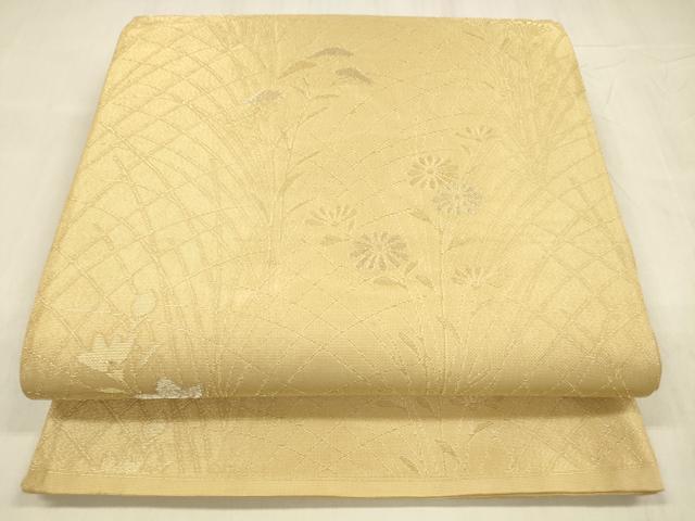 ■■■　サイズ　■■■ 長さ 426cm 幅 30cm程 ■■■　商品詳細　■■■ 【正絹】 状態は接写画像のように 柄止まり・裏地に薄い汚れがございますが その他特に目立ったシミ汚れなどもなく大変良い状態です。 着用時には見えない部分にな...