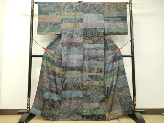 ■■■　サイズ　■■■ 身丈 161.5cm（肩から） 裄丈 64cm 袖丈 48cm　縫込み 9cm 袖幅 33cm 前幅 25cm 後幅 30cm 着物縫いこみ 内揚げ 4cm 裄 お袖側 約1cm　身頃側 約3.5cm ■■■　商品詳...