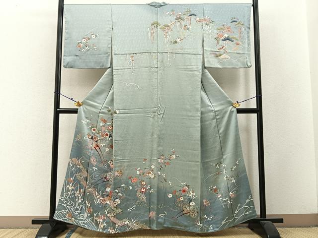 ■■■　サイズ　■■■ 身丈 159cm（肩から） 裄丈 67cm 袖丈 48cm　縫込み 5cm 袖幅 34cm 前幅 24cm 後幅 30cm 着物縫いこみ 内揚げ 0cm 裄 お袖側 約3.5cm　身頃側 約3cm ■■■　商品詳細　...