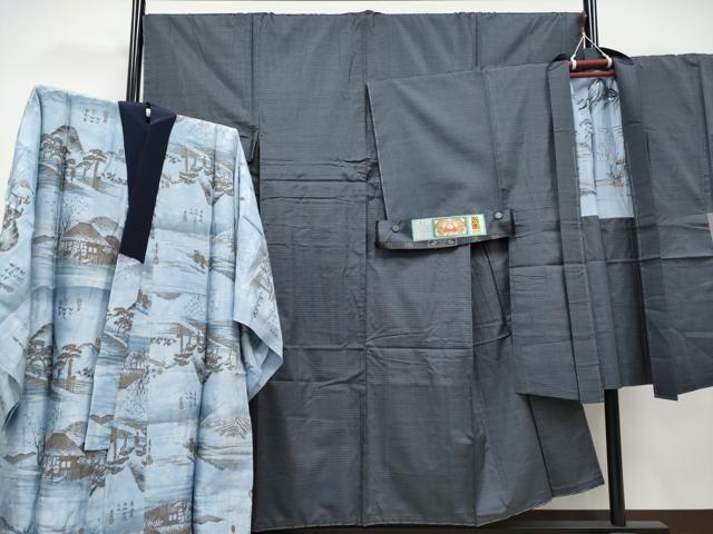 ■■■　サイズ　■■■ 【着物】 身丈 151cm（肩から） 裄丈 69cm 袖丈 49cm 袖幅 34.5cm 前幅 25cm 後幅 30.5cm 着物縫いこみ 内揚げ 6cm 裄 お袖側 約 4cm　身頃側 約 3cm 【羽織】 身丈 ...