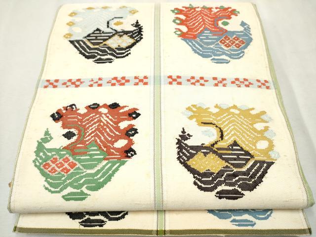 ■■■　サイズ　■■■ 長さ 444cm 幅 29.5cm程 ■■■　商品詳細　■■■ 【正絹】 状態は接写画像のように表地所々・胴回りに汚れがございます。 近代染織界において大きな業績を残した、初代龍村平藏。 織物の世界に「美」の要素を持...