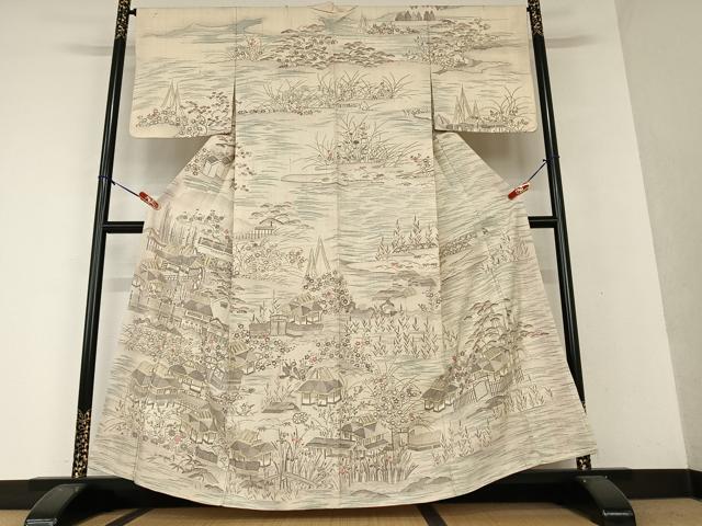 ■■■　サイズ　■■■ 身丈 158.5cm（肩から） 裄丈 66cm 袖丈 49cm　縫込み 6.5cm 袖幅 33cm 前幅 26cm 後幅 31cm 着物縫いこみ 内揚げ 2cm 裄 お袖側 約2cm　身頃側 約2cm ■■■　商品詳...