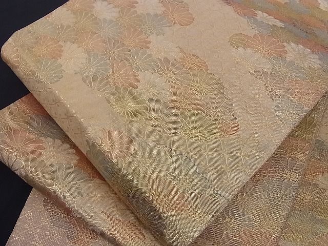 ■■■　サイズ　■■■ 長さ 430cm 幅 30cm程です。 ■■■　商品詳細　■■■ 正絹・芯なしになります。状態は柄止まりから手先・裏地に折れ山の薄い線汚れがございますがその他特に目立ったシミ汚れなどもなく大変良い状態です。着用時には...