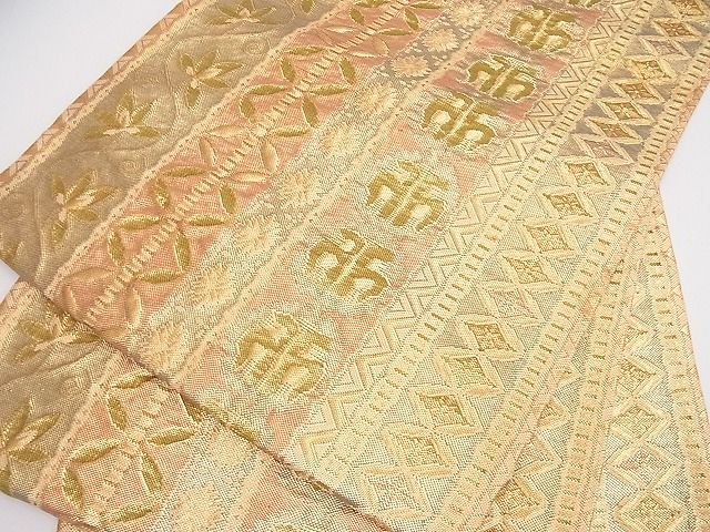 ■■■　サイズ　■■■ 長さ 420cm 幅 30.5cm程 ■■■　商品詳細　■■■ 【正絹・芯なし】 状態は接写画像のように 柄止まり、裏地に薄い汚れがございますが その他特に目立ったシミ汚れなどもなく大変良い状態です。 着用時には見え...