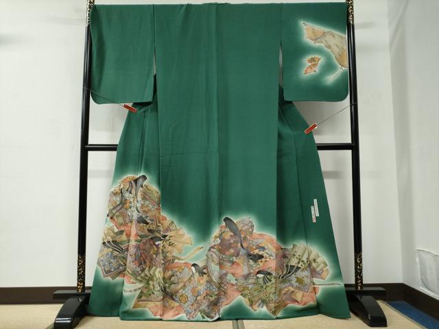 ■■■　サイズ　■■■ 身丈 168cm（肩から） 裄丈 70cm 袖丈 56cm　縫込み 3cm 袖幅 35cm 前幅 24.5cm 後幅 31cm 着物縫いこみ 内揚げ 0cm 裄 お袖側 約1cm　身頃側 約1cm ■■■　商品詳細　...