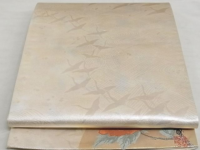 ■■■　サイズ　■■■ 長さ 428cm 幅 31cm程 ■■■　商品詳細　■■■ 【正絹・芯なし】 状態は接写画像のように 胴回りに薄い汚れがございますが その他特に目立ったシミ汚れなどもなく大変良い状態です。 大変上質な逸品になります。...