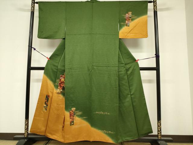 ■■■　サイズ　■■■ 身丈 154cm（肩から） 裄丈 63cm 袖丈 45cm　縫込み 8.5cm 袖幅 32cm 前幅 27cm 後幅 30cm 着物縫いこみ 内揚げ 10.5cm 裄 お袖側 約4cm　身頃側 約4cm ■■■　商品...