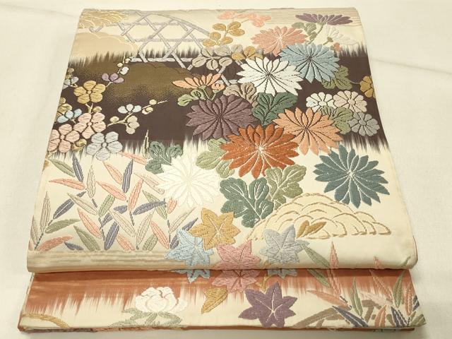 ■■■　サイズ　■■■ 長さ 414cm 幅 30.5cm程 ■■■　商品詳細　■■■ 【正絹・芯なし】 詳細に関しましては、画像をご確認ください。 大変上質な逸品になります。 お安く出品致しますので、是非この機会にいかがでしょうか？ ■■...