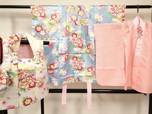 ■■■　サイズ　■■■ 【祝着】 身丈 73.5cm（肩から） 裄丈 42.5cm（肩上げ　2.5cm） 袖丈 57cm　縫込み 2cm 袖幅 15.5cm 前幅 20.5cm 後幅 0cm 着物縫いこみ 内揚げ 0cm （腰上げ　11cm...