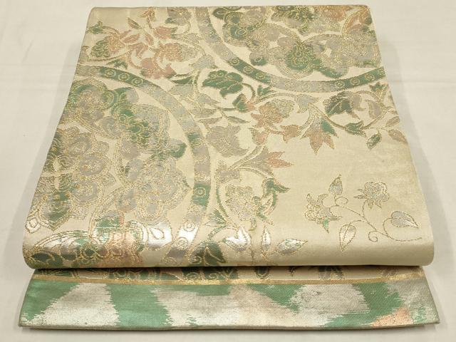 ■■■　サイズ　■■■ 長さ 412cm 幅 31cm程 ■■■　商品詳細　■■■ 【正絹・関西仕立て】 状態は接写画像のように 柄止まり・裏地に汚れがございますが その他特に目立ったシミ汚れなどもなく大変良い状態です。 大変上質な逸品にな...