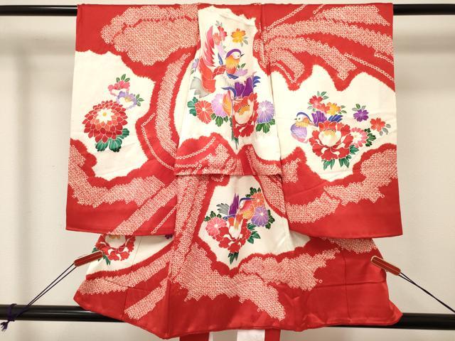■■■　サイズ　■■■ 【着物】 身丈 82.5cm（肩から） 裄丈 38.5cm 袖丈 58cm ■■■　商品詳細　■■■ 産着【着物：正絹・襦袢：化繊】 状態は接写画像のように右袖後に薄い汚れがございますが その他特に目立ったシミ汚れな...