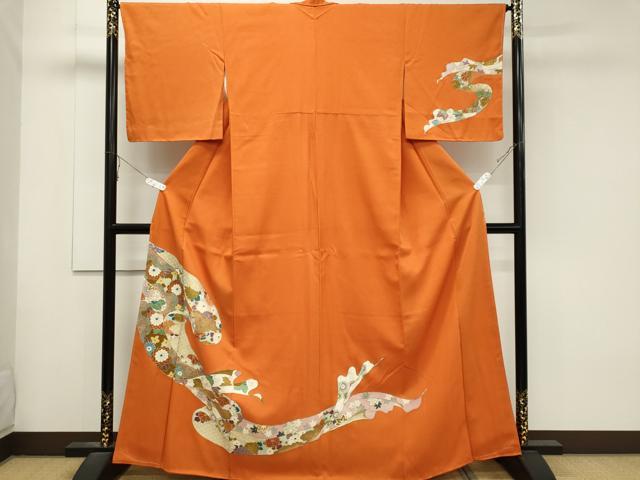 ■■■　サイズ　■■■ 身丈 165cm（肩から） 裄丈 66cm 袖丈 48cm　縫込み 2cm 袖幅 33.5cm 前幅 24cm 後幅 29.5cm 着物縫いこみ 内揚げ 2.5cm 裄 お袖側 約2.5cm　身頃側 約4cm ■■■...
