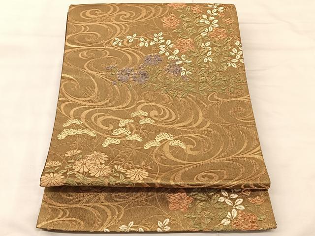 ■■■　サイズ　■■■ 長さ 426cm 幅 30.5cm程 ■■■　商品詳細　■■■ 【正絹・芯なし】 詳細に関しましては、画像をご確認ください。 大変上質な逸品になります。 お安く出品致しますので、是非この機会にいかがでしょうか？ ※汚...