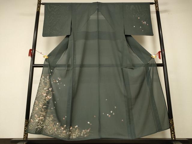 ■■■　サイズ　■■■ 身丈 153.5cm（肩から） 裄丈 62.5cm 袖丈 45.5cm　縫込み 4.5cm 袖幅 32.5cm 前幅 27cm 後幅 31cm 着物縫いこみ 内揚げ 10cm 裄 お袖側 約3cm　身頃側 約4cm ...
