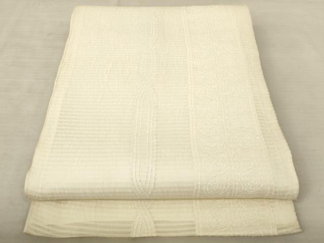 ■■■　サイズ　■■■ 長さ 428cm 幅 31cm程 ■■■　商品詳細　■■■ 【正絹】 状態は接写画像のように 裏地・胴回り・太鼓・耳部分に薄い汚れがございますが その他特に目立ったシミ汚れなどもなく大変良い状態です。 大変上質な逸品...