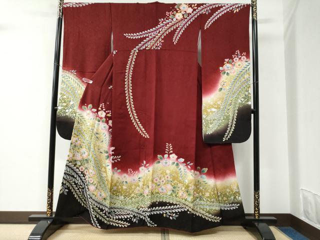 ■■■　サイズ　■■■ 身丈 160cm（肩から） 裄丈 68.5cm 袖丈 101cm　縫込み 9cm 袖幅 35cm 前幅 24.5cm 後幅 30cm 着物縫いこみ 内揚げ 7cm 裄 お袖側 約3cm　身頃側 約5cm ■■■　商品...