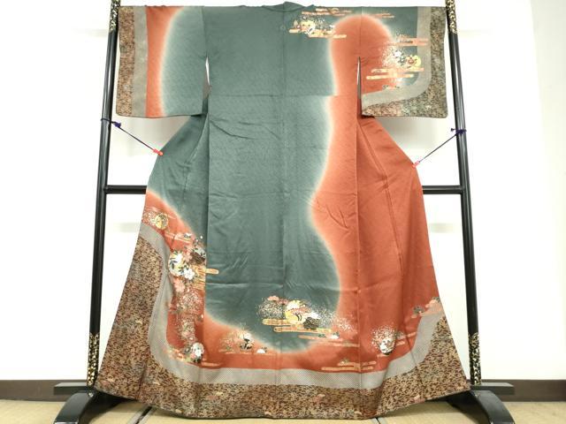 ■■■　サイズ　■■■ 身丈 160.5cm（肩から） 裄丈 69cm 袖丈 49cm　縫込み 4cm 袖幅 35.5cm 前幅 24cm 後幅 30cm 着物縫いこみ 内揚げ 6cm 裄 お袖側 約1cm　身頃側 約1cm ■■■　商品詳...