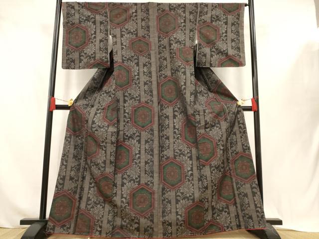 ■■■　サイズ　■■■ 身丈 163.5cm（肩から） 裄丈 66cm 袖丈 50.5cm　縫込み 2.5cm 袖幅 33.5cm 前幅 24cm 後幅 29.5cm 着物縫いこみ 内揚げ 0cm 裄 お袖側 約1.5cm　身頃側 約2.5...