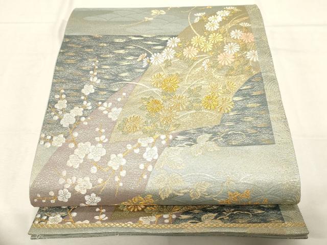 ■■■　サイズ　■■■ 長さ 418cm 幅 30cm程 ■■■　商品詳細　■■■ 【正絹】 状態は接写画像のように 裏地に薄い汚れがございますが その他表地は特に目立ったシミ汚れなどもなく大変良い状態です。 着用時には見えない部分になるか...