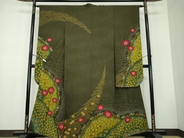 ■■■　サイズ　■■■ 身丈 160.5cm（肩から） 裄丈 62.5cm 袖丈 104cm　縫込み 4.5cm 袖幅 32.5cm 前幅 23.5cm 後幅 29cm 着物縫いこみ 内揚げ 9.5cm 裄 お袖側 約4cm　身頃側 約5c...