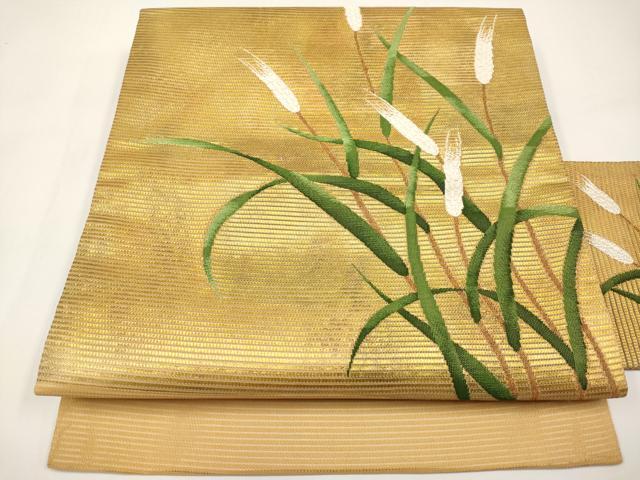 ■■■　サイズ　■■■ 長さ 357cm 幅 31cm程 ■■■　商品詳細　■■■ 【正絹】 状態は接写画像のように たれ先上部にシミがございますが その他特に目立ったシミ汚れなどもなく大変良い状態です。 着用時には見えない部分になりますの...