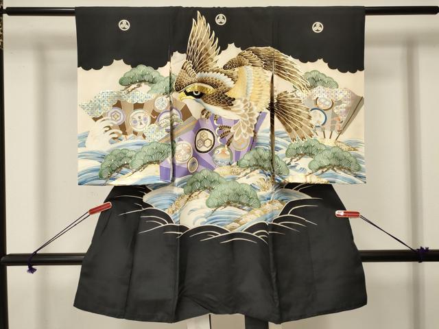 ■■■　サイズ　■■■ 【着物】 身丈 98cm（肩から） 裄丈 44.5cm 袖丈 55.5cm ■■■　商品詳細　■■■ 産着【着物：正絹・襦袢：化繊・五つ紋】の 状態は接写画像のように着物表地所々・ 襦袢表地所々・裏地・紐部分に薄い汚...