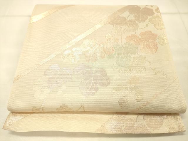 ■■■　サイズ　■■■ 長さ 430cm 幅 30.5cm程 ■■■　商品詳細　■■■ 【正絹・芯なし】 状態は接写画像のように 太鼓・柄止まり・裏地に薄い汚れがございますが その他特に目立ったシミ汚れなどもなく大変良い状態です。 大変上質...