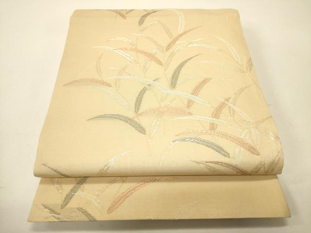 ■■■　サイズ　■■■ 長さ 433cm 幅 31cm程 ■■■　商品詳細　■■■ 【正絹】 状態は接写画像のように 柄止まり（帯芯）に薄いシミがございますが その他特に目立ったシミ汚れなどもなく大変良い状態です。 着用時には見えない部分に...