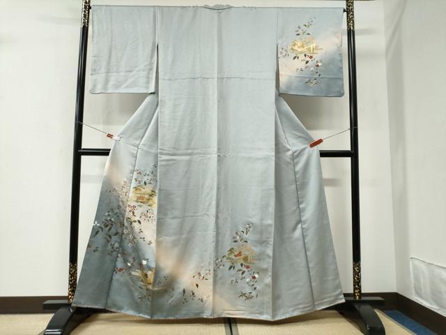 ■■■　サイズ　■■■ 身丈 161cm（肩から） 裄丈 66.5cm 袖丈 48.5cm　縫込み 8cm 袖幅 35cm 前幅 23cm 後幅 30cm 着物縫いこみ 内揚げ 8cm 裄 お袖側 約2cm　身頃側 約3cm ■■■　商品詳...