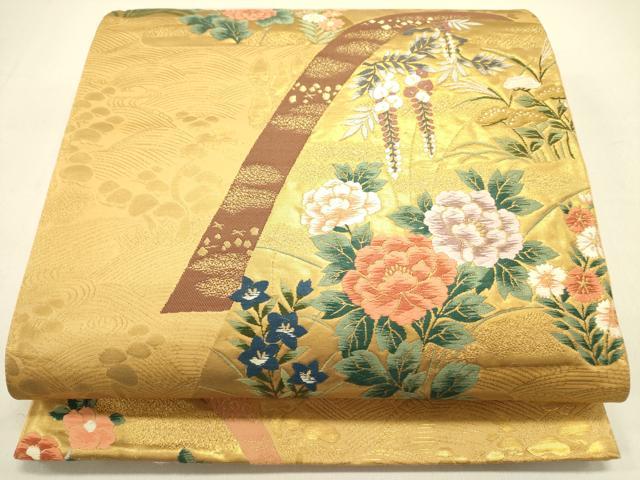 ■■■　サイズ　■■■ 長さ 408cm 幅 30.5cm程 ■■■　商品詳細　■■■ 【正絹・芯なし】 詳細に関しましては、画像をご確認ください。 大変上質な逸品になります。 お安く出品致しますので、是非この機会にいかがでしょうか？ ■■...