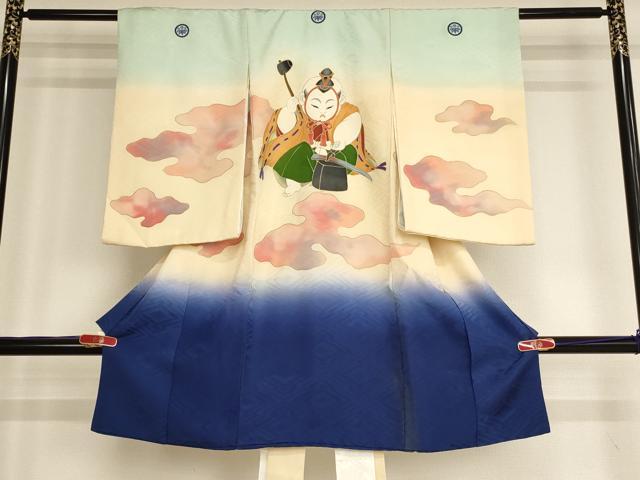 ■■■　サイズ　■■■ 【着物】 身丈 101cm（肩から） 裄丈 45.5cm 袖丈 57.5cm ■■■　商品詳細　■■■ 産着【正絹・五つ紋】の状態は接写画像のように後身頃・下前・衿・両袖に汚れがございますが その他特に目立ったシミ汚...