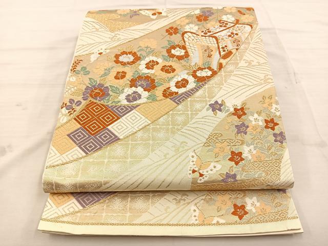 ■■■　サイズ　■■■ 長さ 426cm 幅 30cm程 ■■■　商品詳細　■■■ 【正絹】 詳細に関しましては、画像をご確認ください。 大変上質な逸品になります。 お安く出品致しますので、是非この機会にいかがでしょうか？ ※汚れ等に関しま...